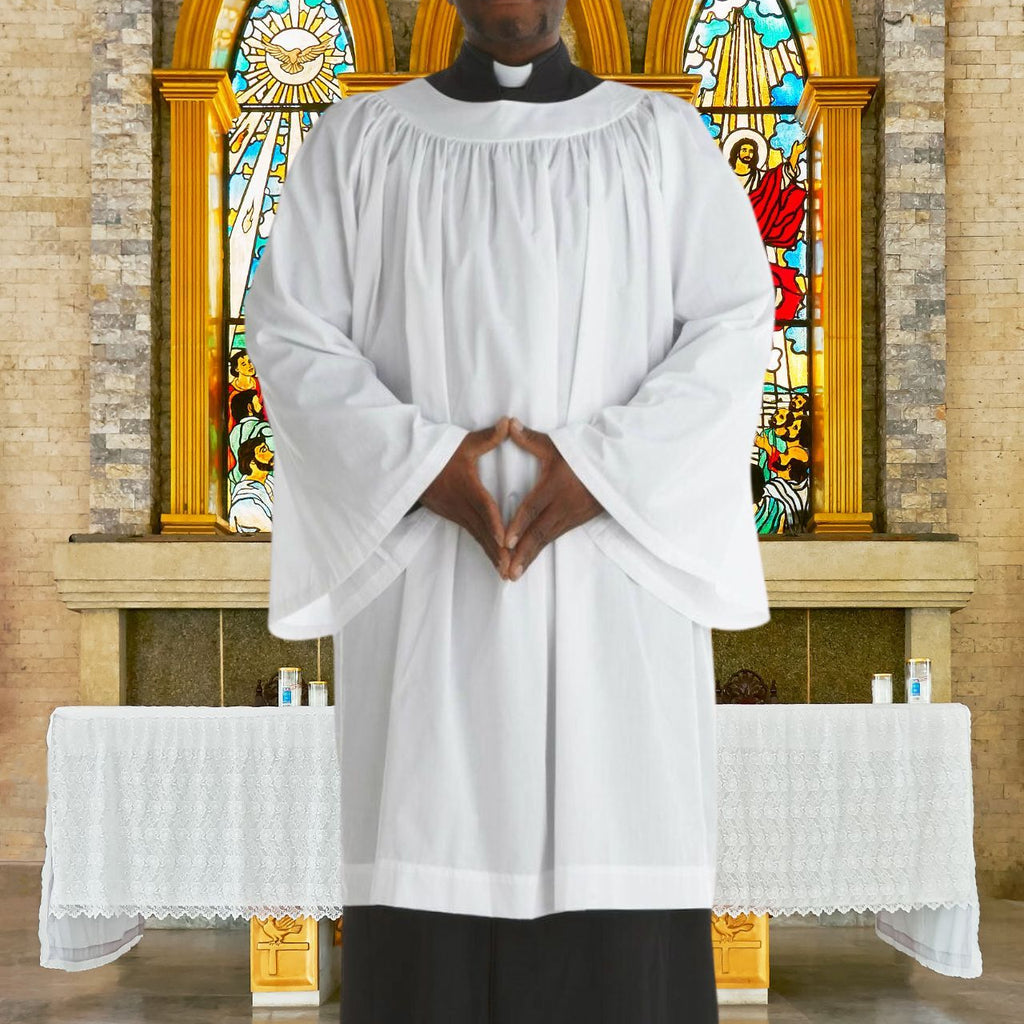 Anglican Surplice Stylish Full Cut with Rounded Sleeves – eClergys