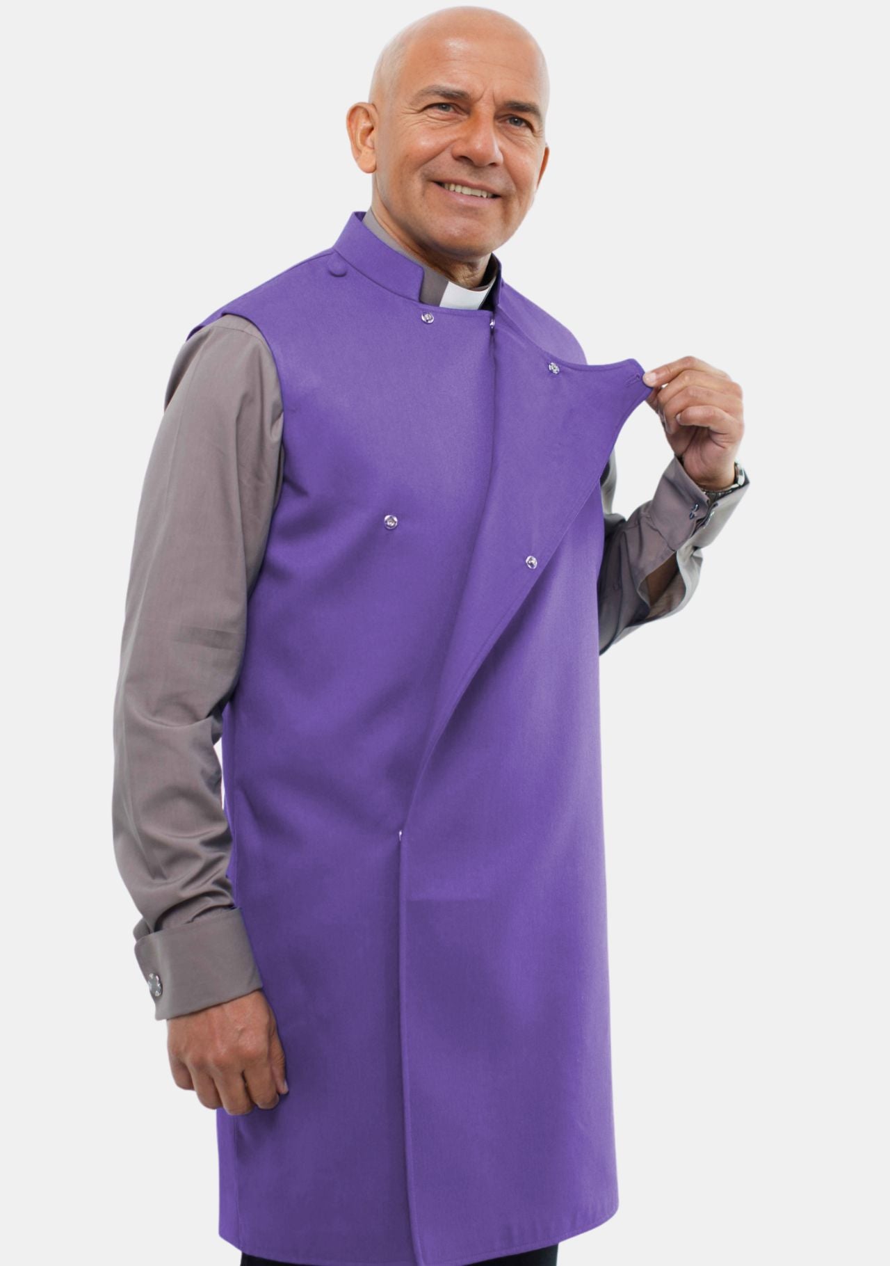 Purple Bishop Clergy Apron with Anglican Snap Closure – eClergys