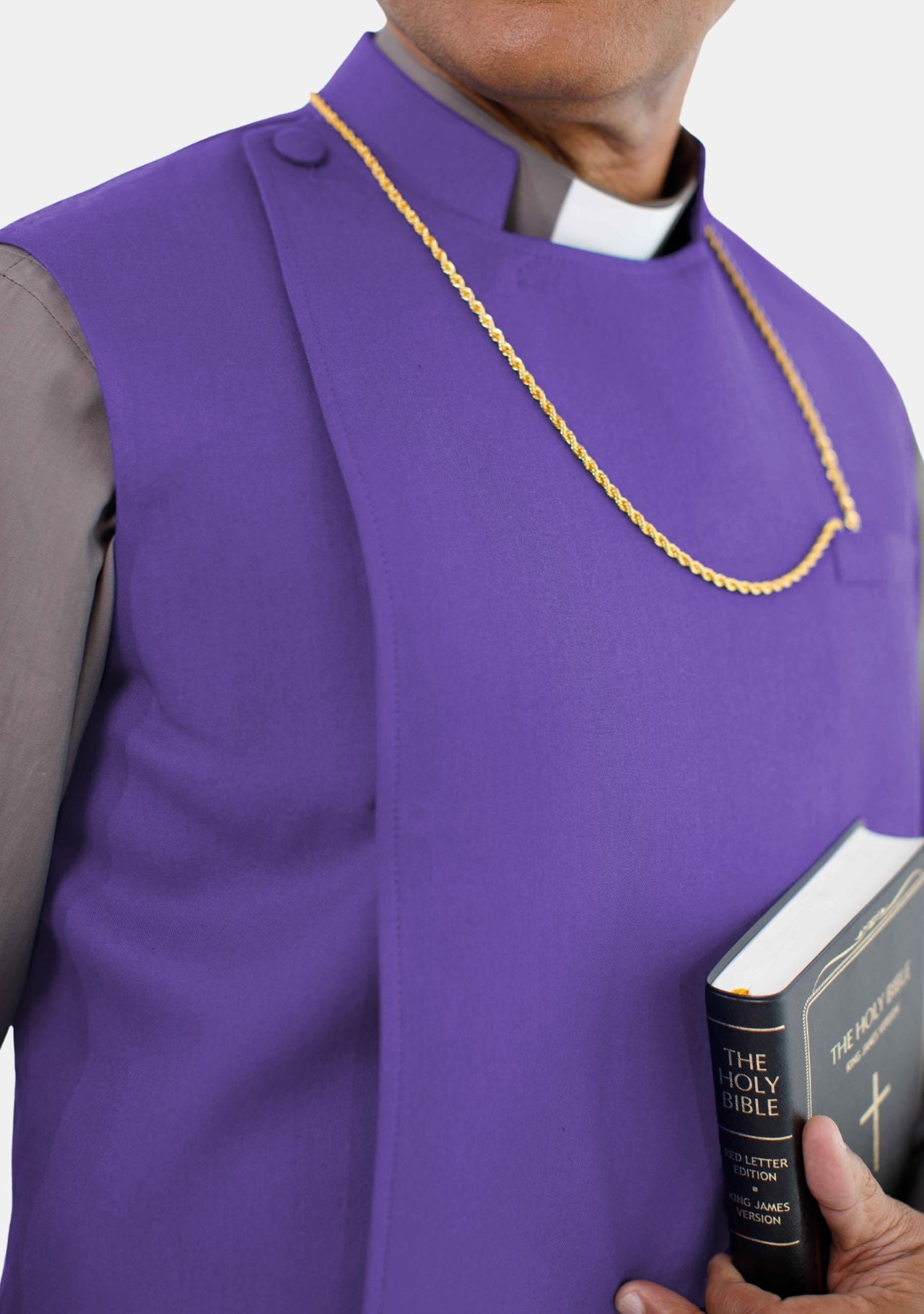 Purple Bishop Clergy Apron with Anglican Snap Closure – eClergys